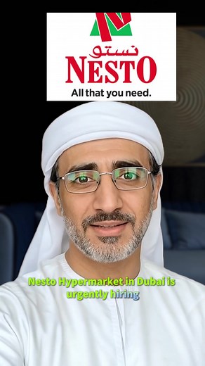‏Nesto Hypermarket in Dubai is Urgently Hiring!#job #UAE #hiring #fpy