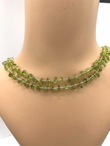 Collier avec enroulement de fil de forme non coupée en perles de péridot 38 pouces sans fin, chaîne de chapelet en péridot - Etsy France
