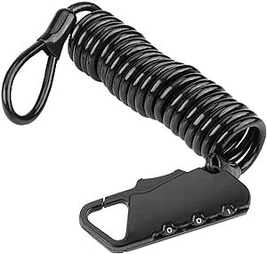 Amazon.com: Universal Motorcycle Helmetlok, Helmet Lock & Cable Code Combination PIN Locking Carabiner (Black) : Automotive